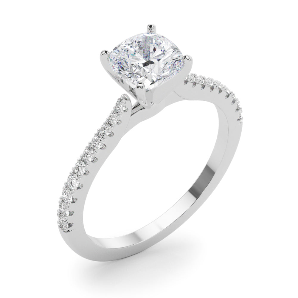 Marigold: Cushion Brilliant Cut Diamond Engagement Ring with Side Ston ...